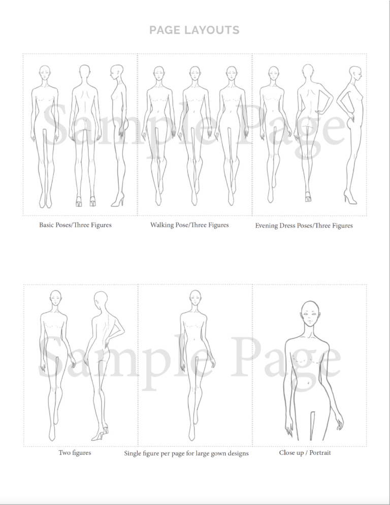 Printable Fashion Figure Templates: Fashion Sketchbook 10 Head Figures ...