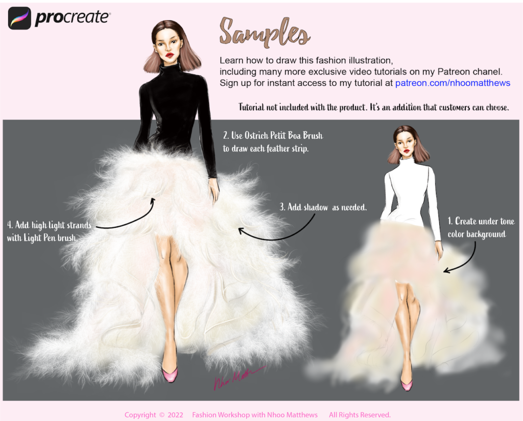 FASHION FEATHER TRIMMING Procreate Brushes – Nhoo Matthews