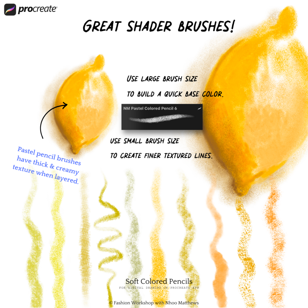 Super Soft Pastel Colored Pencils Procreate Brushes + 330 Colors – Nhoo ...