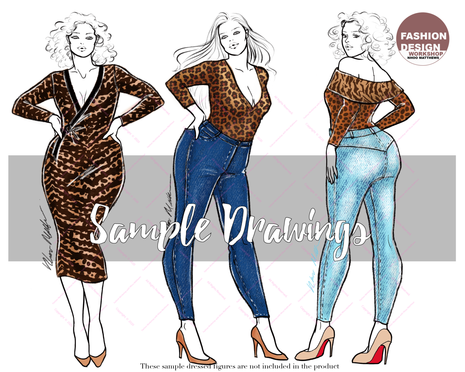 Digital Plus Size Fashion Croquis. 6 Poses. 9 Head Fashion Figure ...