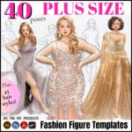 Plus Size Coquis / Real Size Fashion Figure Templates. 40 Poses. JPG ...